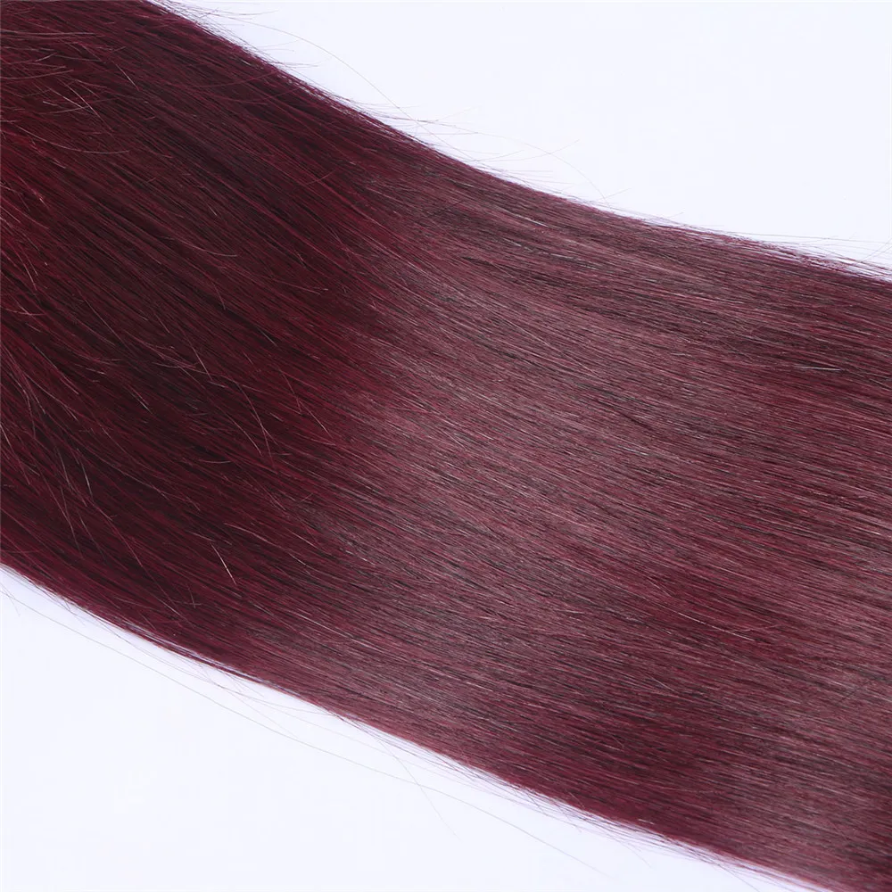 Brazilian Straight Weft Hair Extensions Burgundy Brazilian Weft Hair ...