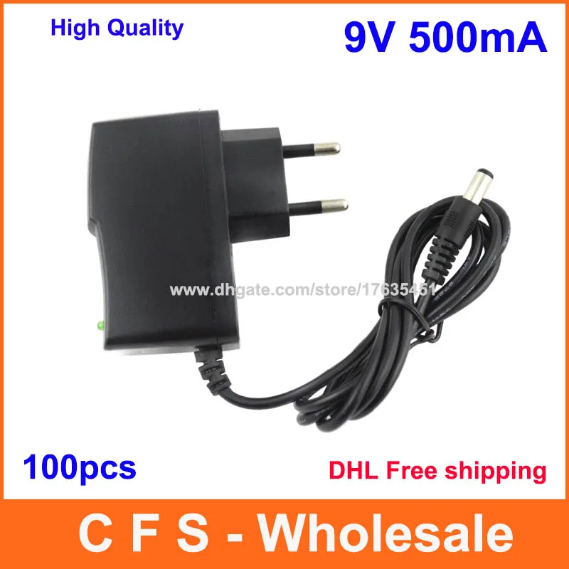 2024 100 Pack AC DC 9V 500mA Power Adapter Supply 0.5A Adaptor EU Plug ...