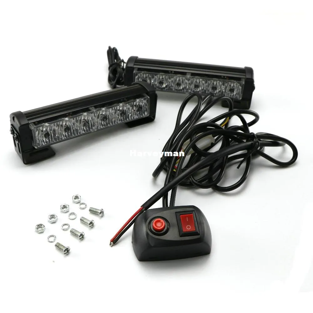 Super Bright 2x6 12 LED Car Police Fireman Strobing Flashing Light CE ...