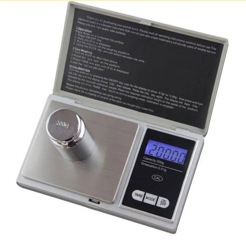 Pocket Scale 0.01g High Precision Digital Scale 200g Capacity, Silver ...