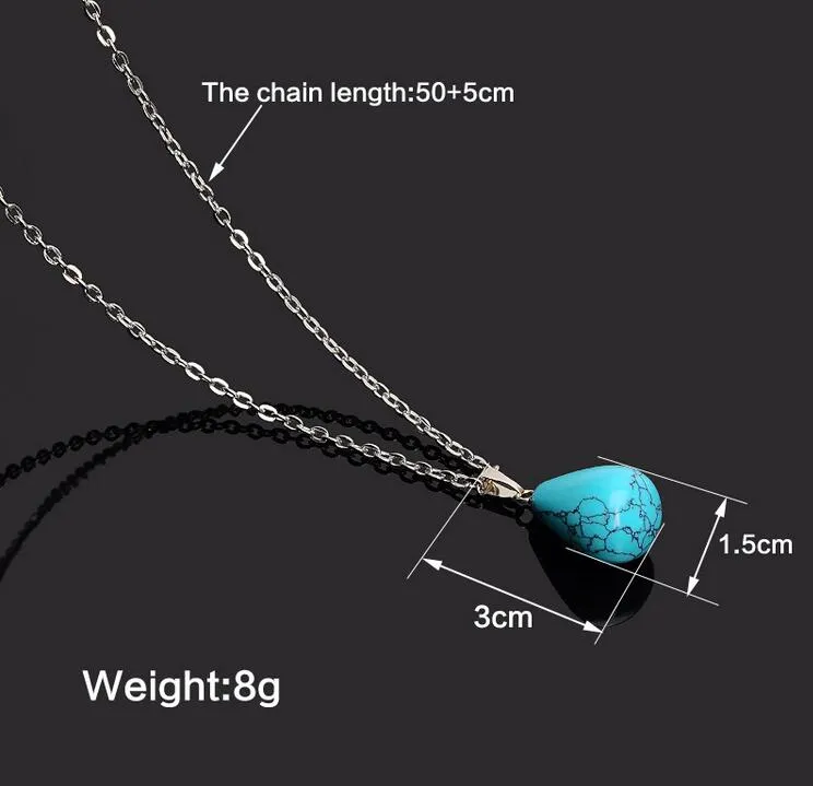 Natural Stone Waterdrop Pendant opal necklace with Crystal Quartz ...