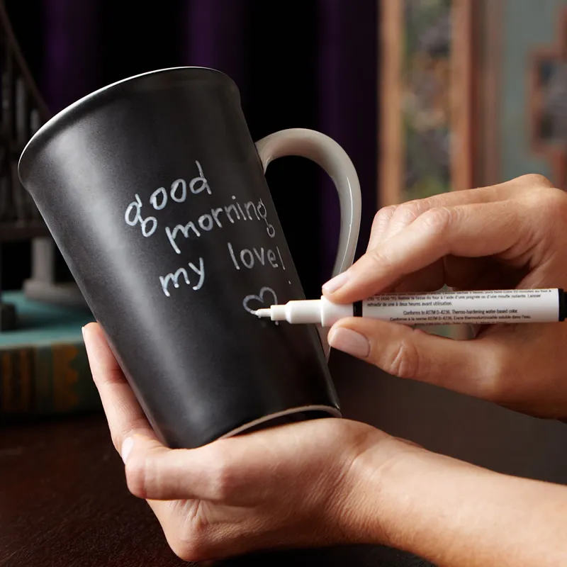 DHgate.com:Ceramic Chalkboard Coffee Mug with Pen, Set of 20, Classic ...