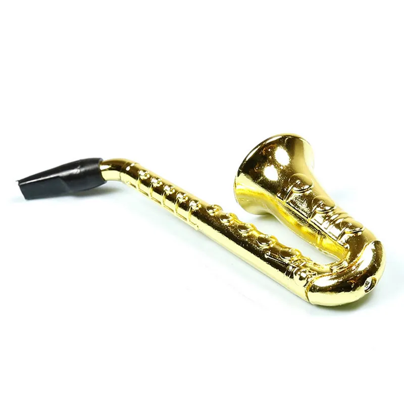 Mini Metal Smoking Pipe, Unique Saxophone Trumpet Shape Tobacco Pipe ...