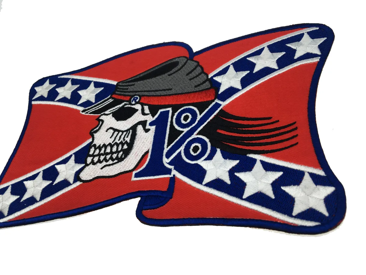 American Rebel Embroidered Motorcycle Vest Back Patch | MC Biker Jacket ...