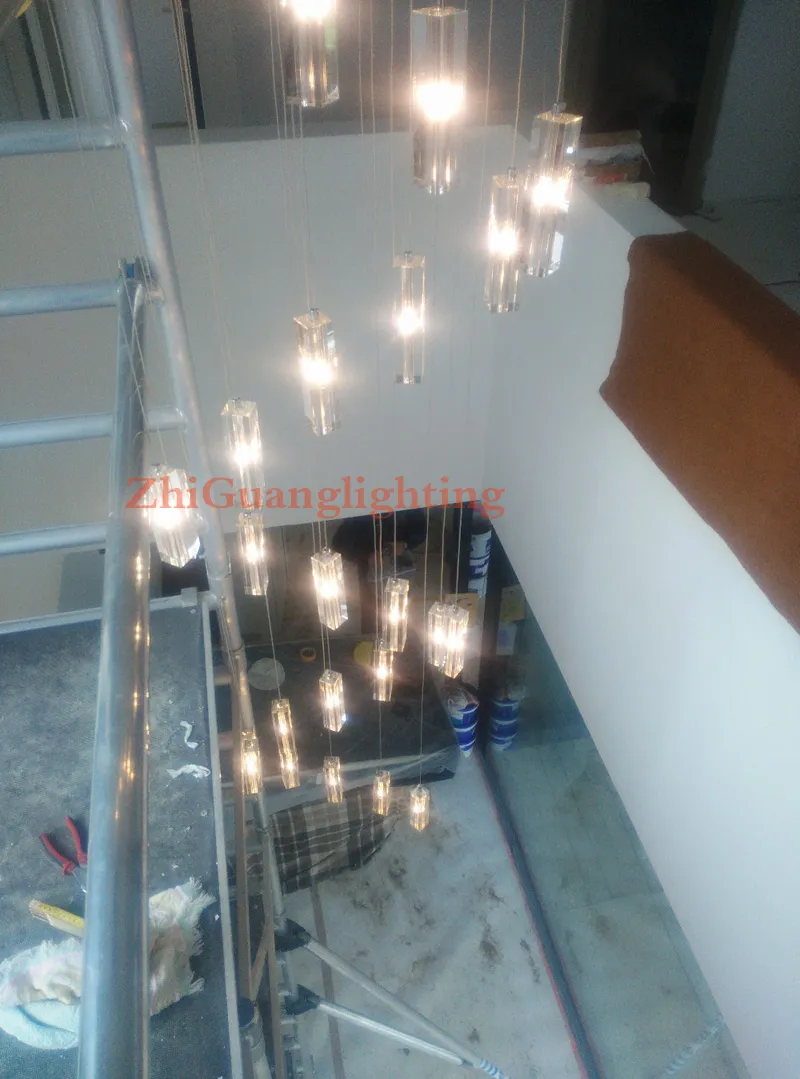 Crystal Pendant Lamp | Modern Minimalist Staircase & Bar Lighting Clear ...