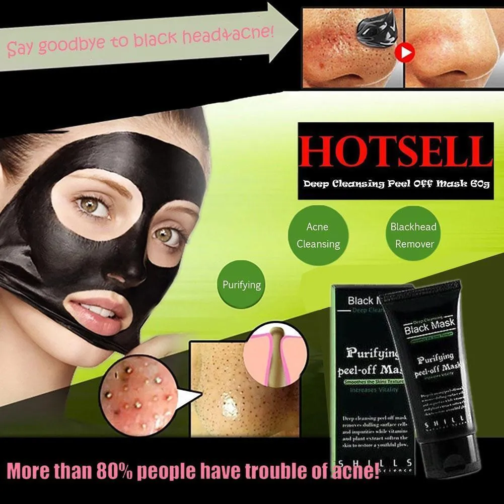 Black Mask For Blackheads Purifying Facial Peel Off Mask For Deep Pore ...