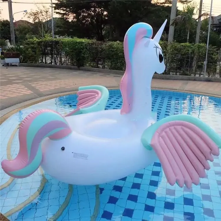 Inflatable Summer Rainbow Horse Pool Float Water Raft, Giant Ride On ...