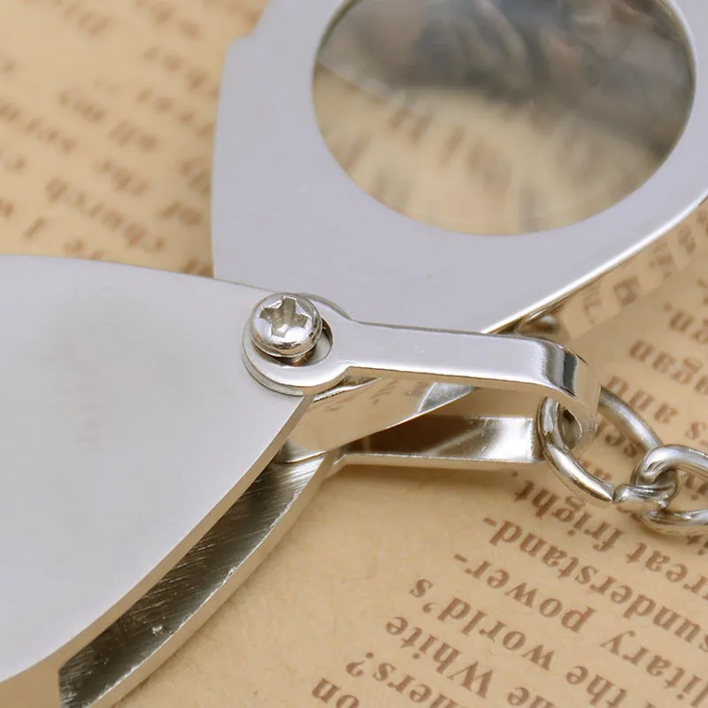 Mini Magnifying Glasses Pocket Magnifier, 8X Folding Keychain Loupe ...