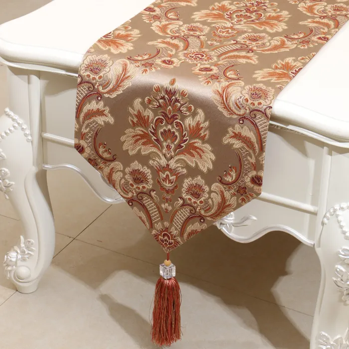 Europe Style Embossed Jacquard Rustic Dining Table Throw American Style ...
