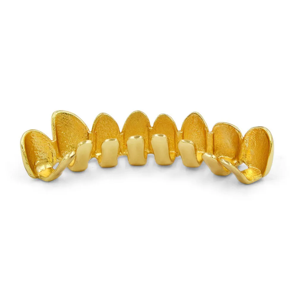 Hip Hop Gold Grillz Caps Shaped Teeth Grills Lower Bottom Perm Cut Real ...