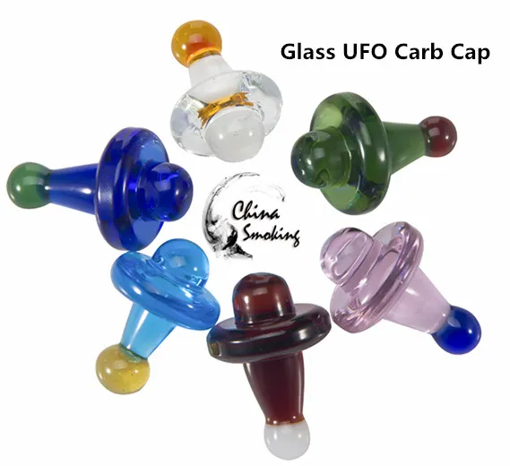 UFO Style Glass Carb Cap For Quartz Banger Colored Hat Dome For Dab ...
