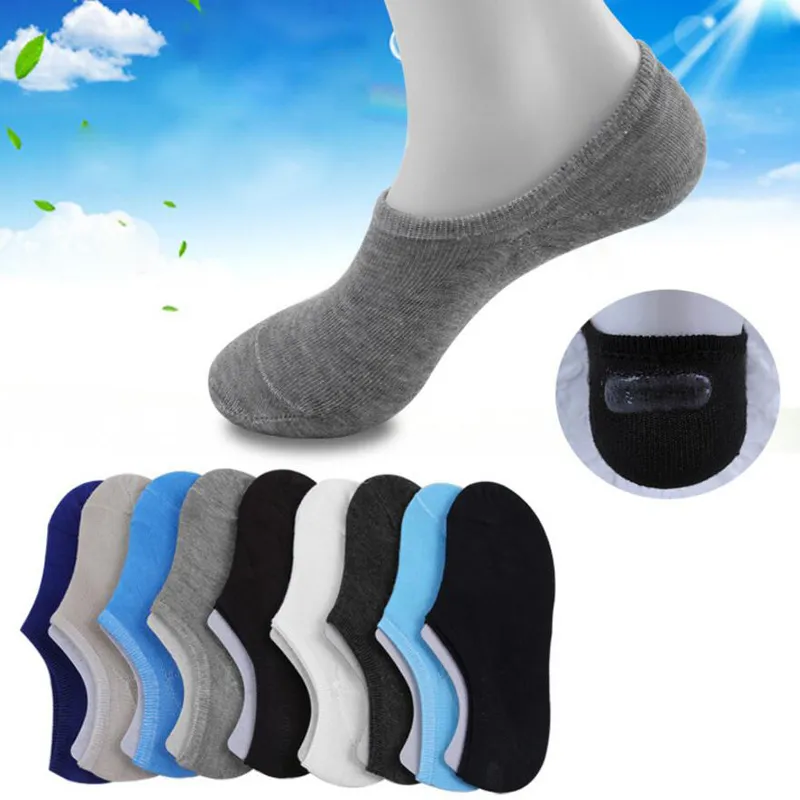 New Outdoor Sports Solid Color Cotton Men's Sports Boat Socks Male Ship ...