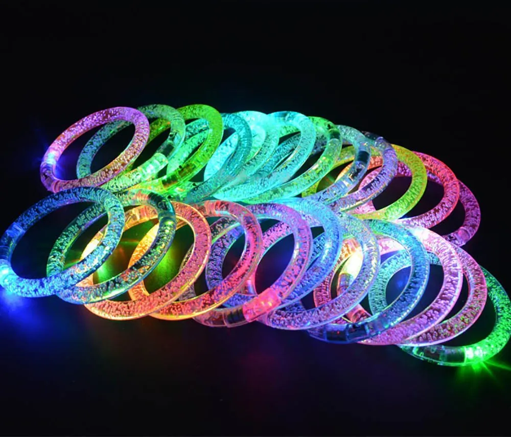 Novelty Colorful LED Flash Glow Bracelets, Acrylic Light-Up Wristbands ...