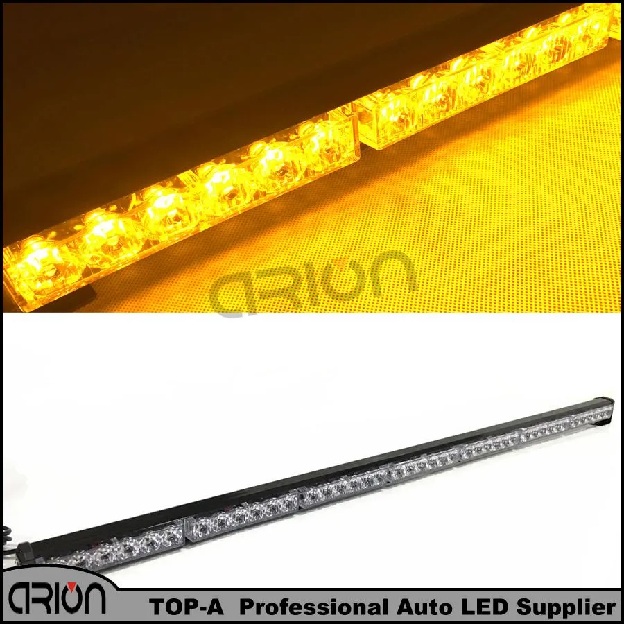 12v 42 LED High Power Led Strobe Light Long Bar Lights Amber Lamp Flash ...