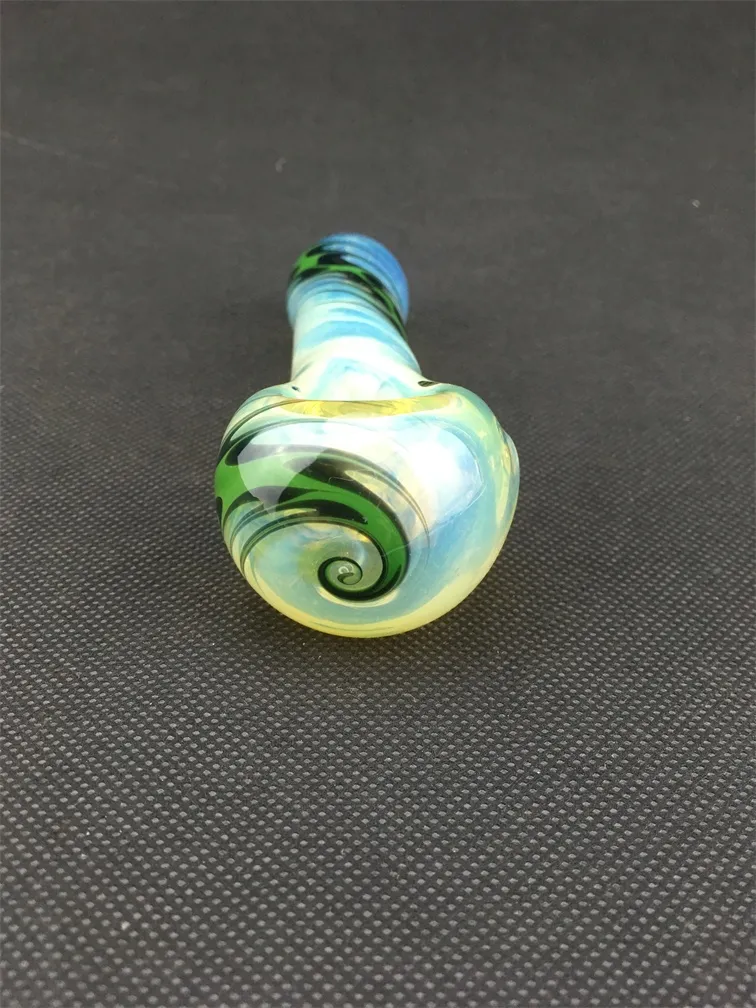 Smoked Silver Glass Pipe With Flame Patterns, 11cm Oil Rig Bong From ...