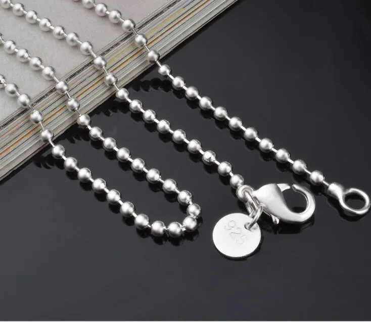 Premium 925 Sterling Silver Bead Chain Necklace Set - - 16-24 Inch ...