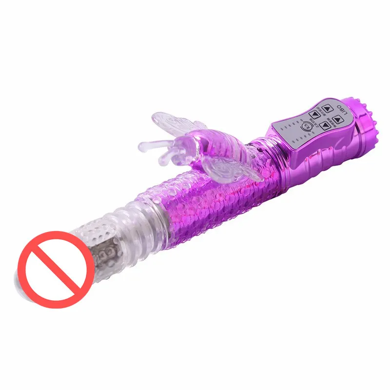 Rechargeable 36 Modes Rotating Thrusting Rabbit Vibrator Butterfly