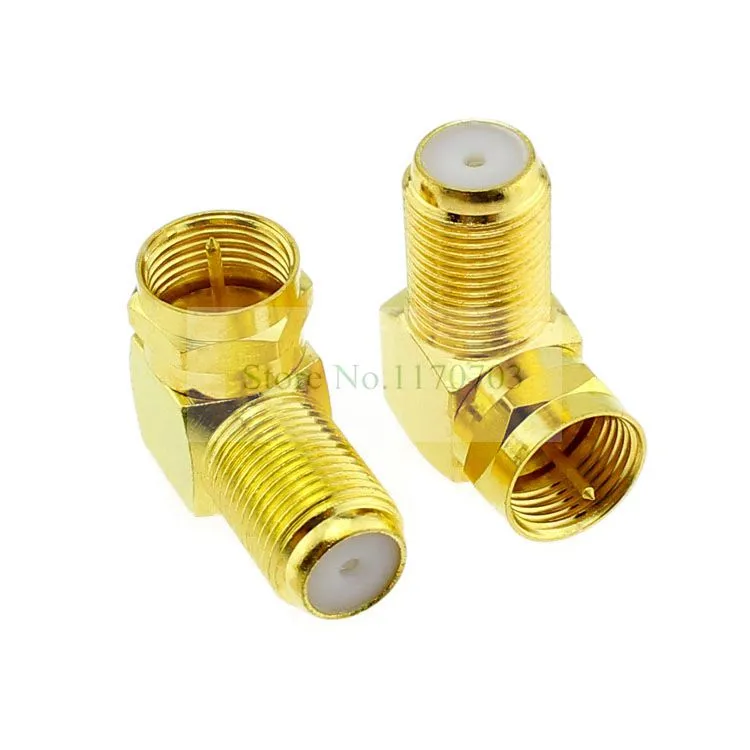 90 Degree Right Angle Gold Plated F RG6 RG59 Coaxial Coax Connector ...