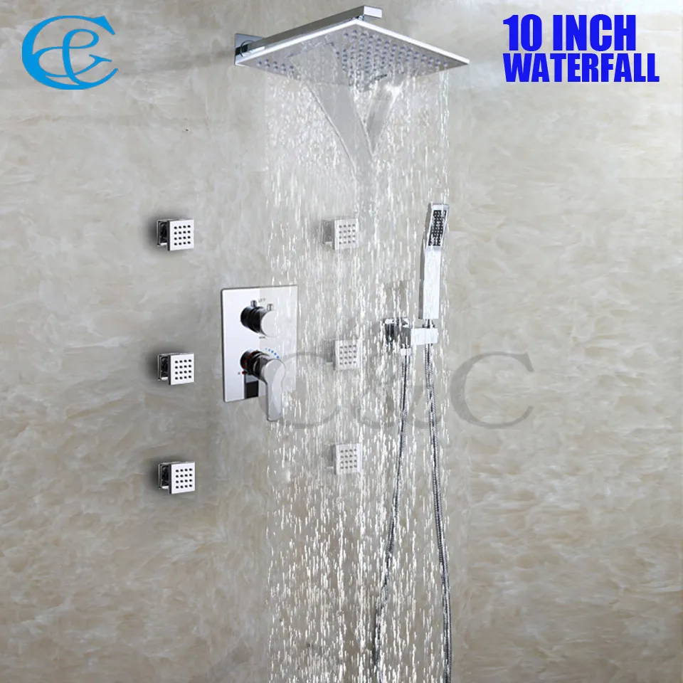 DHgate.com:10 Inch Rain Shower Head and Waterfall Shower Faucet Set ...