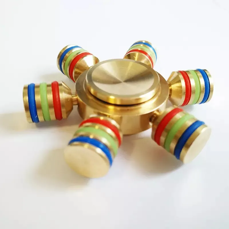EDS Brass Hexagonal Fidget Spinners Metal Anti Stress Decompression Toy ...