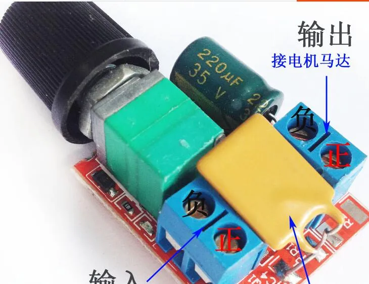 Mini DC Motor Speed Controller Adjustable PWM Governor For 3V 35V, LED ...