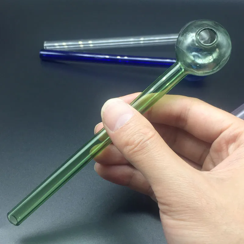 Pyrex Glass Oil Burner Pipe | 6.0 Clear Blue Green Heady Water Hand ...
