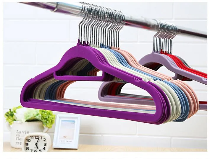 Slim Velvet Hanger Onlines Space Saving Non Slip Pile Coating Velour ...