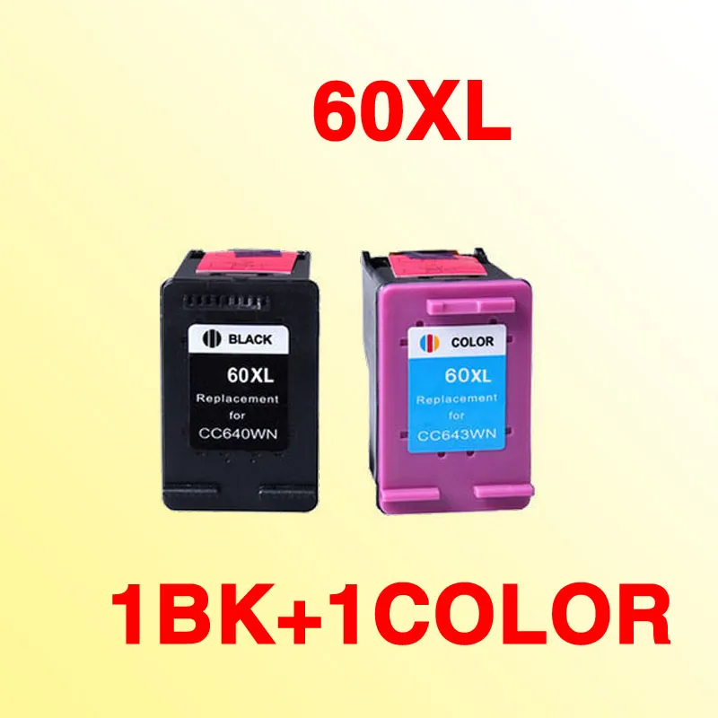 2x Remanufactured Ink Cartridge Replacement for HP 60 60XL Deskjet ...