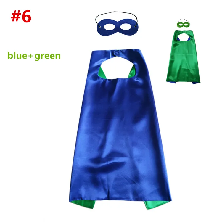 Double Sided Cape And Mask Set In Pure Color For Kids' Cosplay And ...