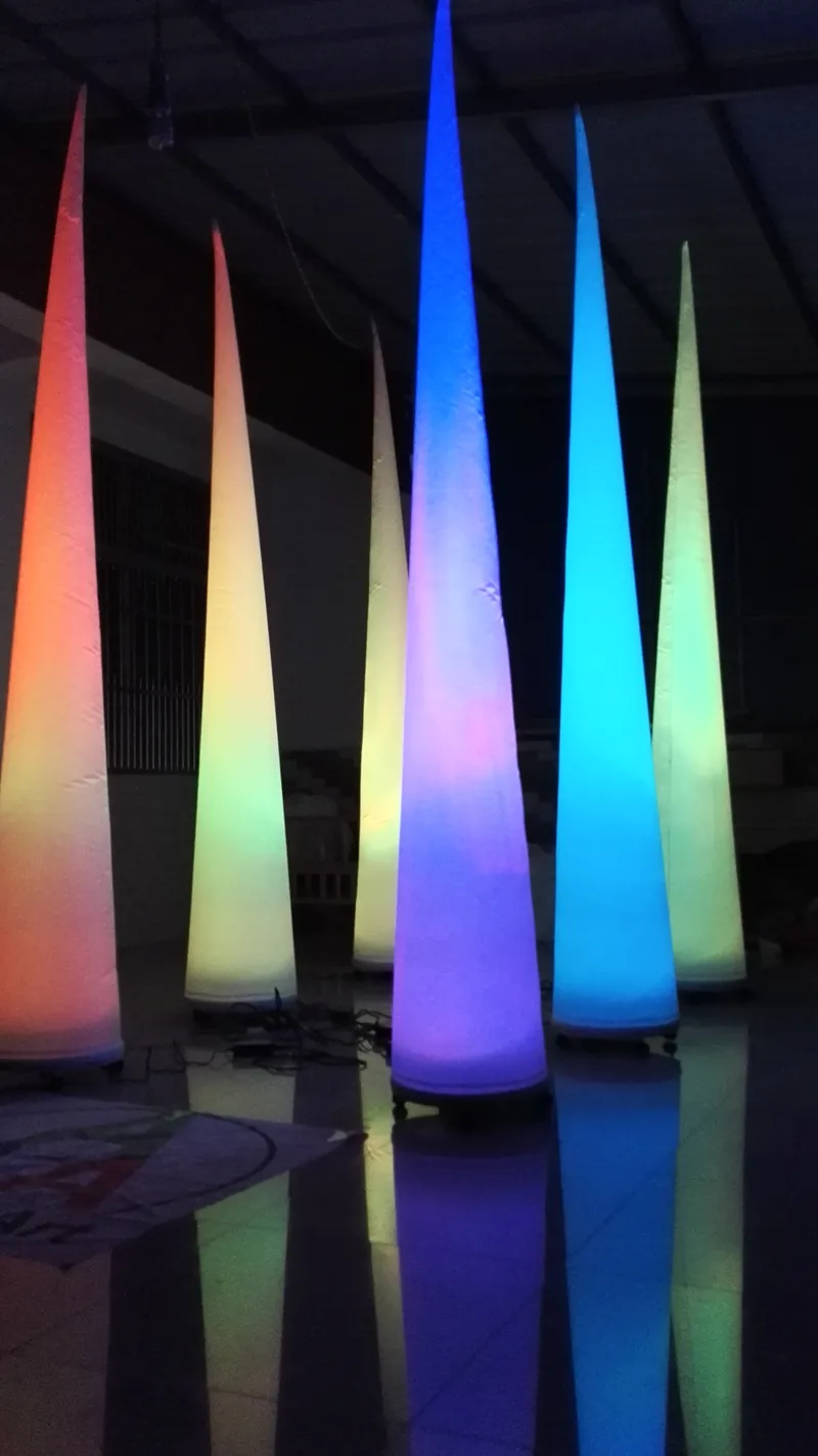 Inflatable Pillars For Decoration With LED Lighting Straight Cone ...