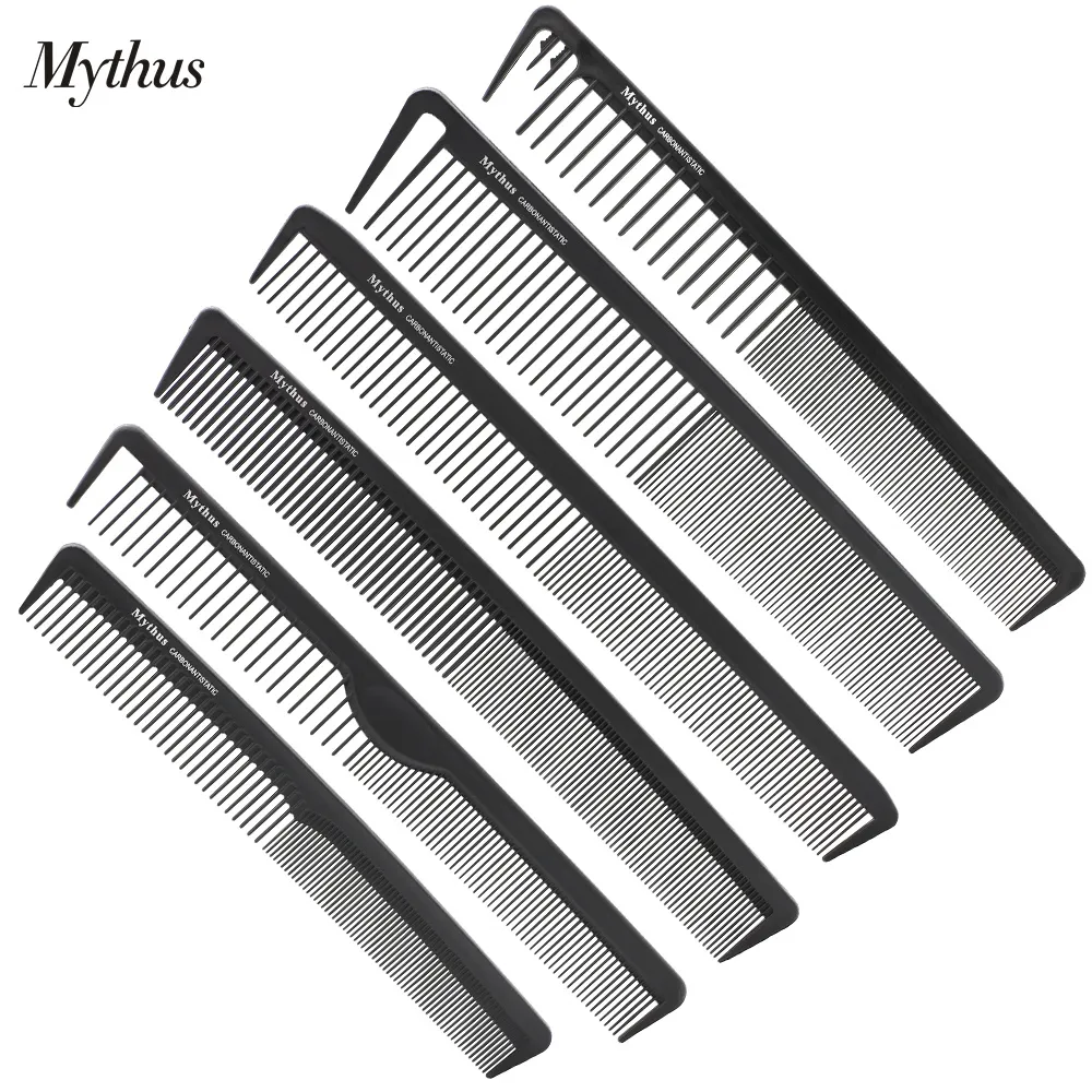Professional Heat Resistant Carbon Comb Set 6 Designs For Black ...