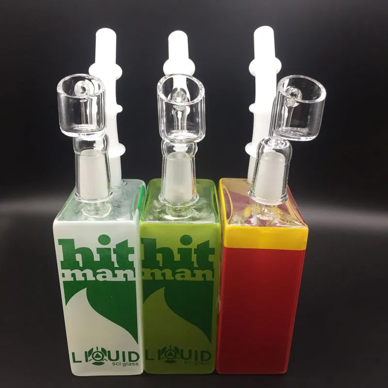 Mini Glass Juice Box Dab Oil Rigs Bong Liquid Sci Glass Water Pipes ...