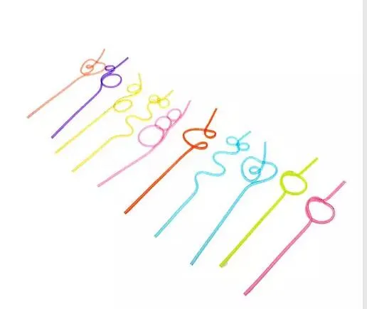 Crazy Curly Loop Plastic Drinking Straws Art Healthy Colourful Birthday ...