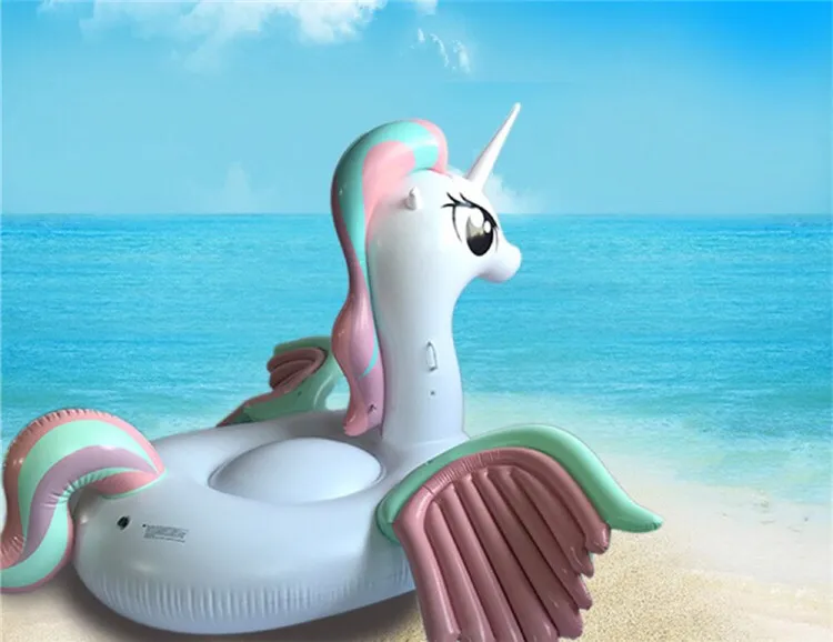 Inflatable Summer Rainbow Horse Pool Float Water Raft, Giant Ride On ...