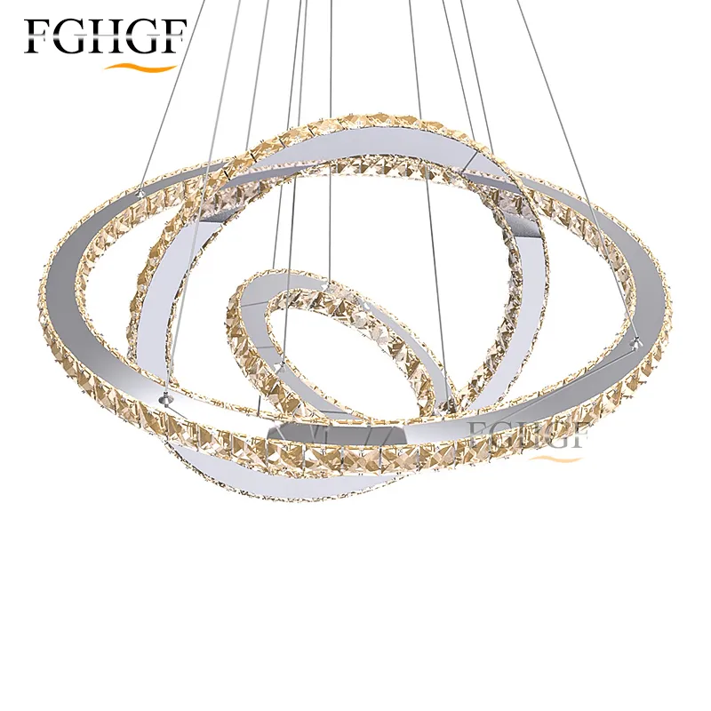 Moderne LED Lustre En Cristal Lumières Cercle Cercle Lampe Pour Salon ...