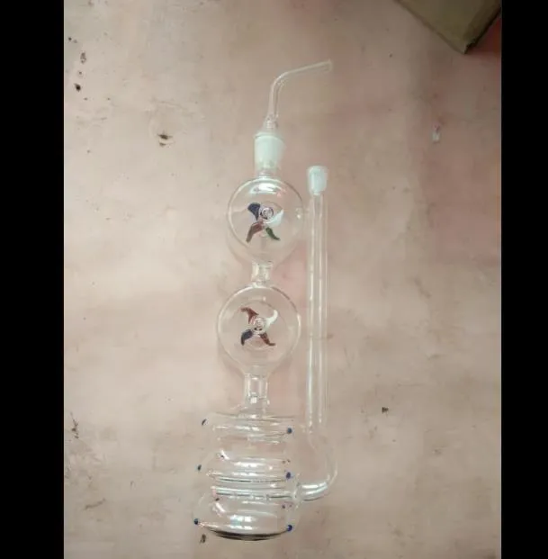 Wholesale Double Windmill Glass Hookah With Dropper Oil Burner And ...