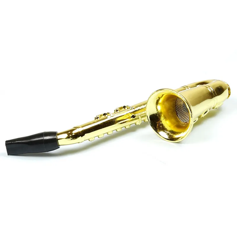 Mini Metal Smoking Pipe, Unique Saxophone Trumpet Shape Tobacco Pipe ...