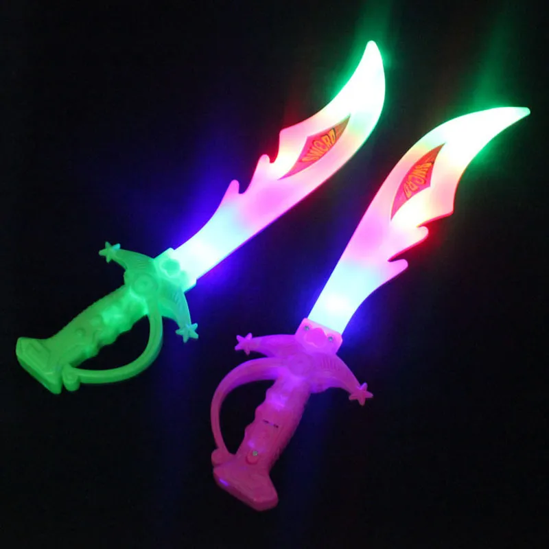 LED Light Up Toy Swords Colorful Flashing Simulation Knife Toys For ...