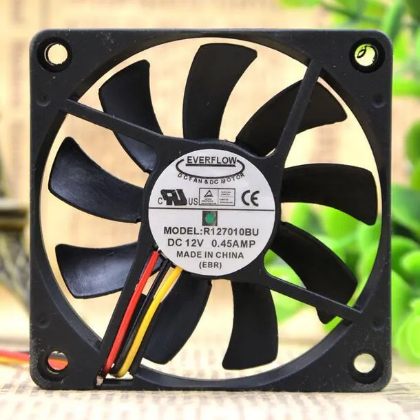 Everflow R127010BU 12V 0.45A 7CM 7010 3-Line Large Volume Mute Heat ...