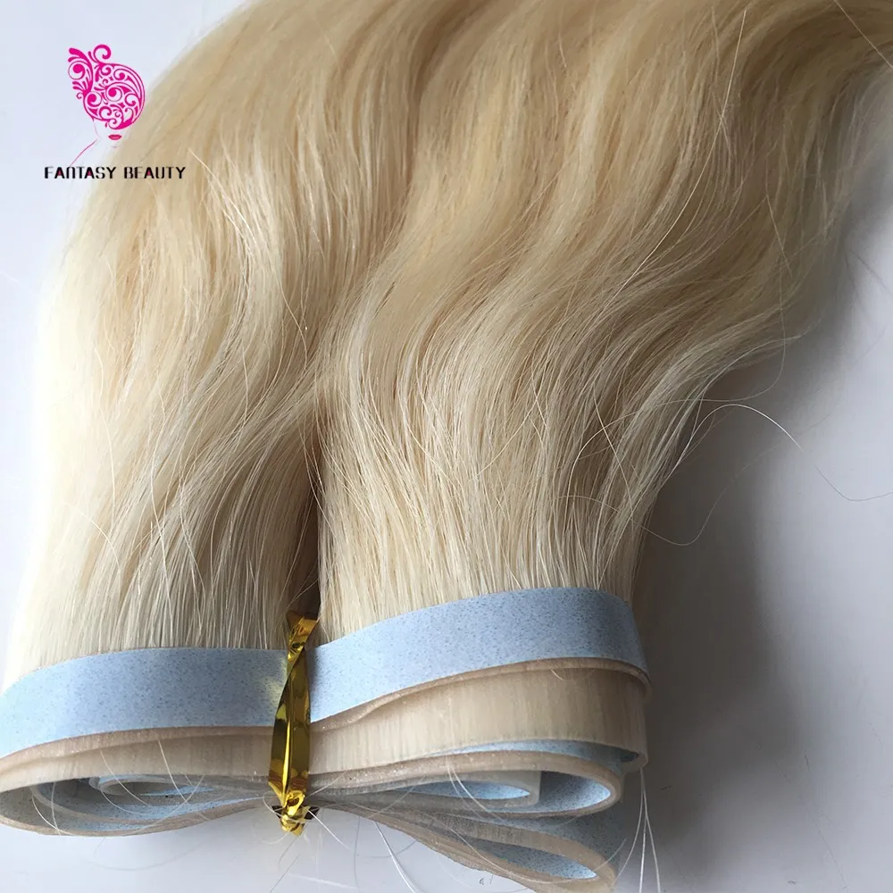 613 Blonde Skin Weft Tape Extensions: 18 30 In 45 76 Cm, 100g Peruvian ...