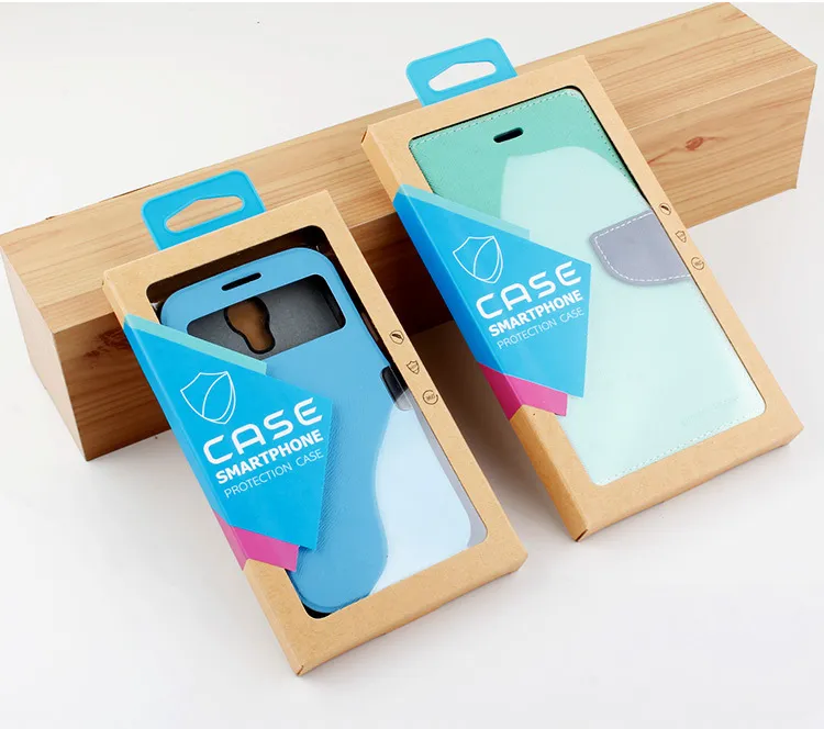 Colorful Kraft Brown Paper Retail Boxes With Blister Inner Holder And ...