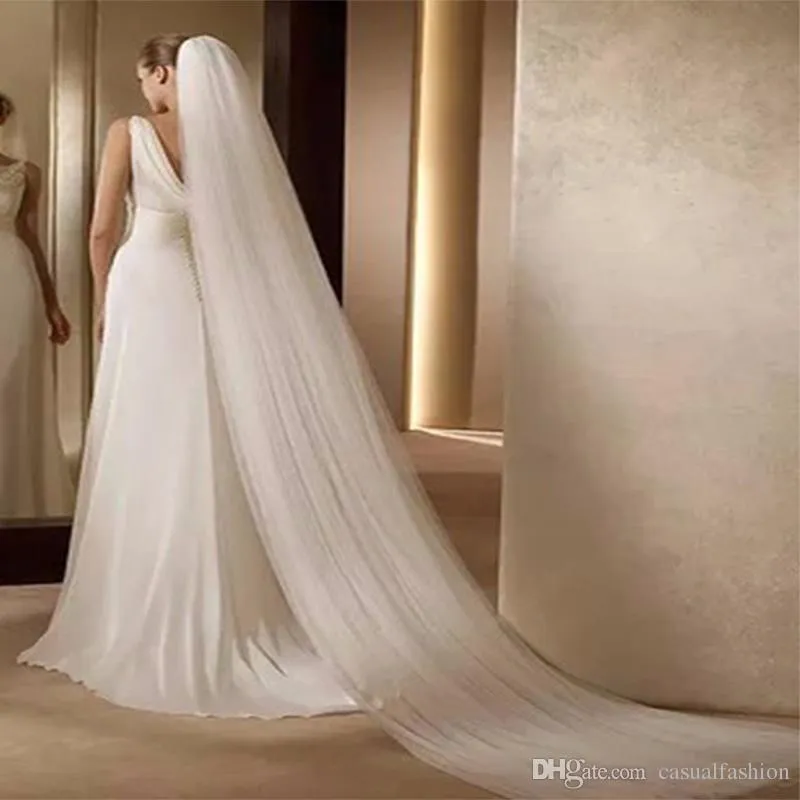 Ivory Cathedral Wedding Veil 3M Long - Elegant Bridal Hair Accessories ...