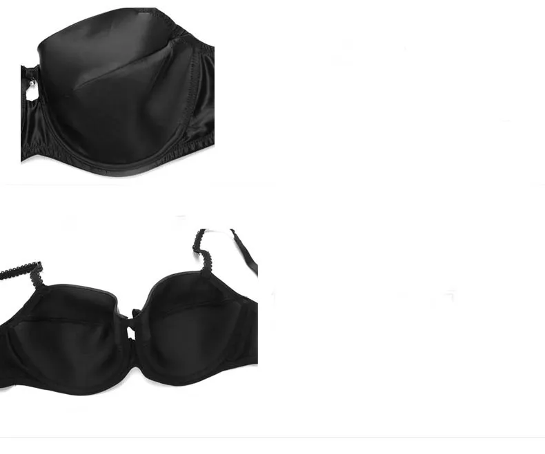 Plus Size Satin Lace Bras For Women, Unpadded Underwire Bra With Large ...