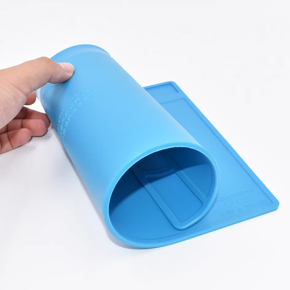 Heat Resistant Mats 340mm X 230mm Blue Silicone Repair Mat With Scale ...