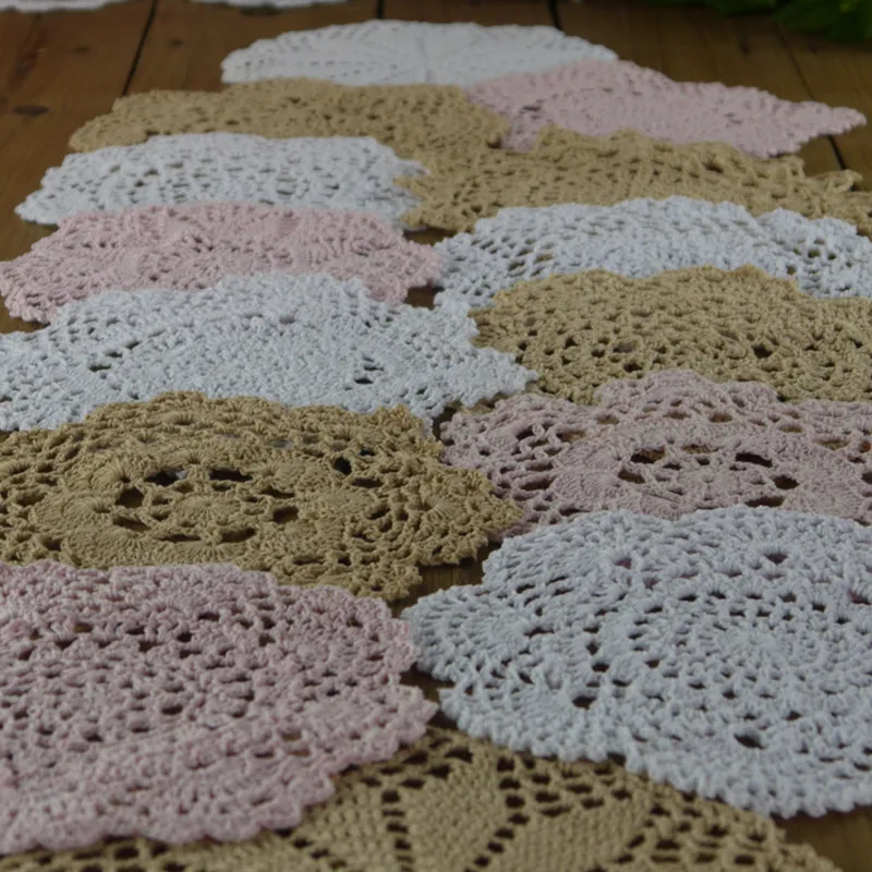 De Napperons Au Crochet, 5 Beige 5 Blanc 4 Rose 7 8 9 , Napperon Au ...
