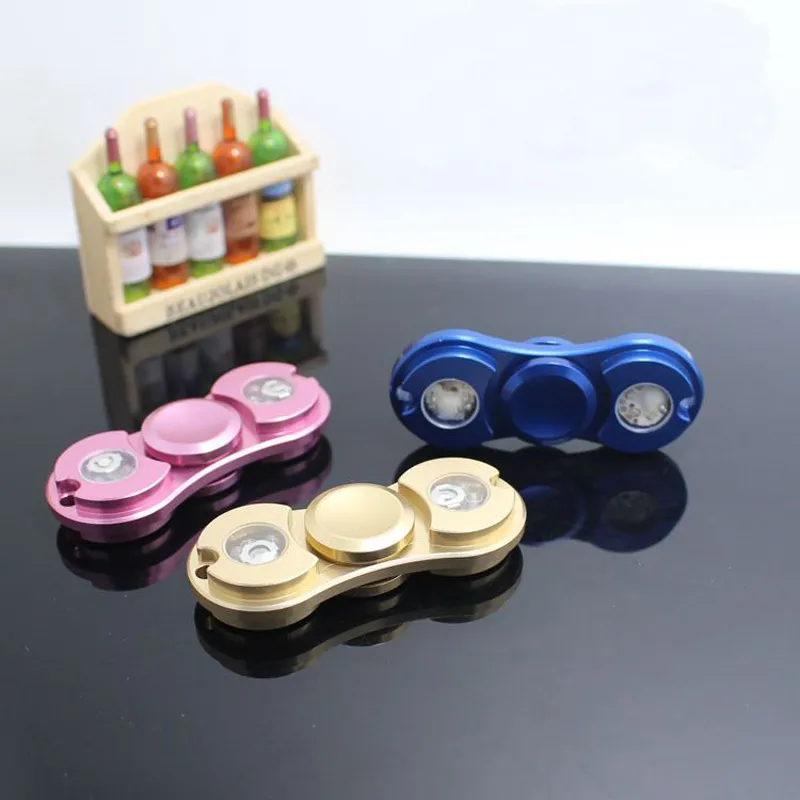 LED Light Hand Spinner Metal Fidget Spinners Finger Fingertip Gyro Tri ...