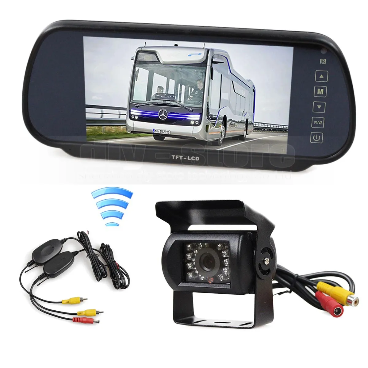 HD 7 Mirror Monitor & CCD Waterproof Car Rear View Camera | Wireless ...