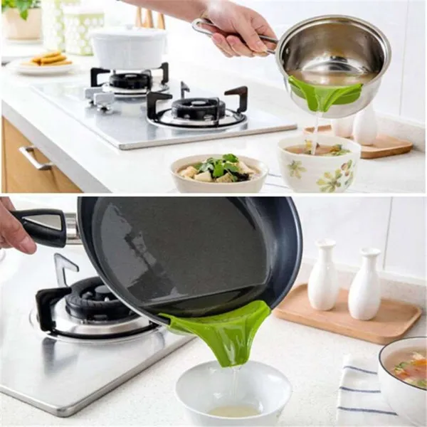 Silicone Anti Spill Pot & Pan Deflector Round Rim Heat Resistant Liquid ...