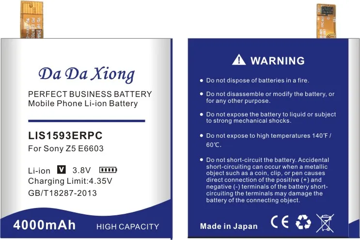 DHgate.com:4000mAh LIS1593ERPC Battery For Sony Xperia Z5 | Long ...