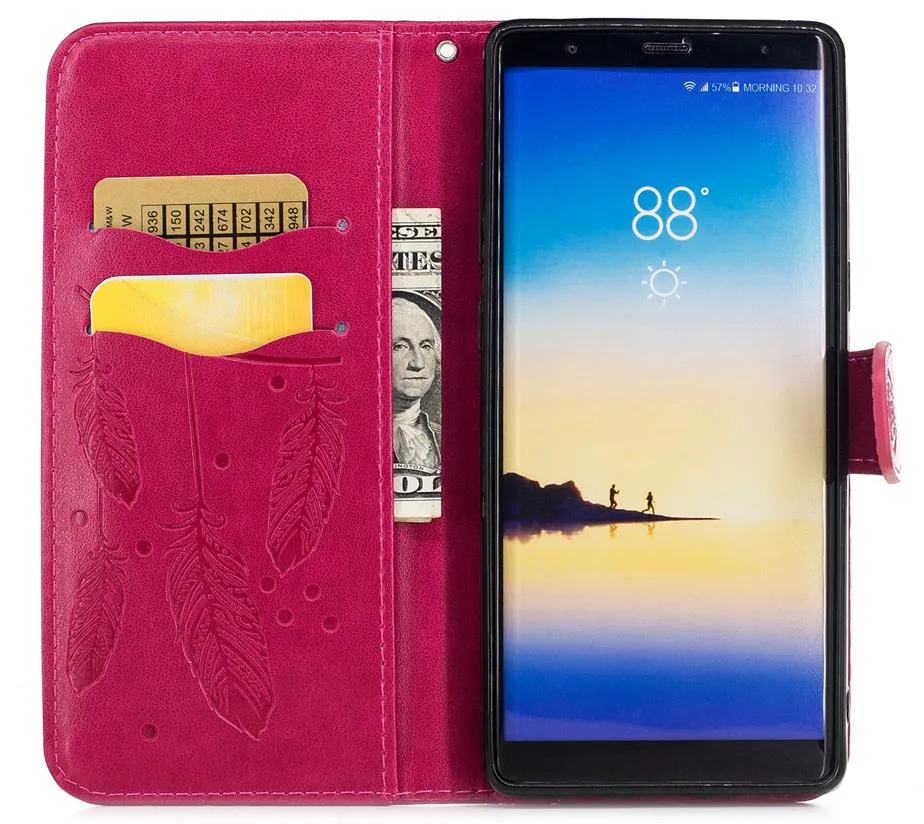 Protective Phone Case For A Galaxy Note 8 Embossed Faux Leather Flip ...